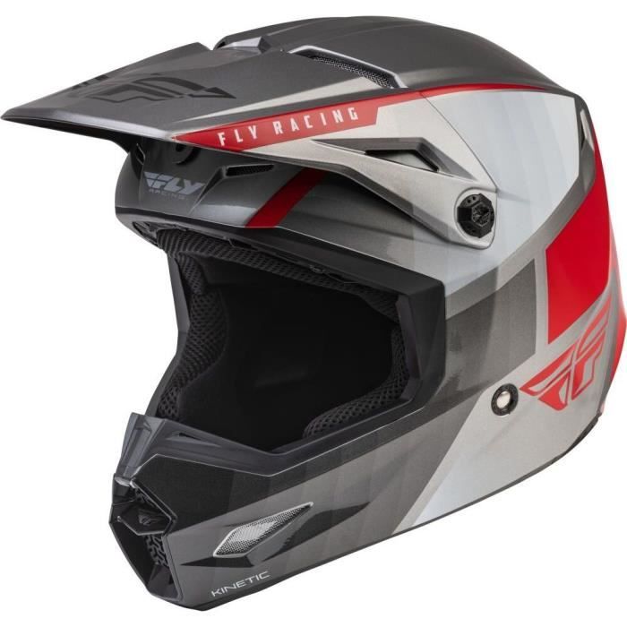 Casque moto cross Fly Racing Kinetic Drift - charcoa/gris/rouge - 2XL ...