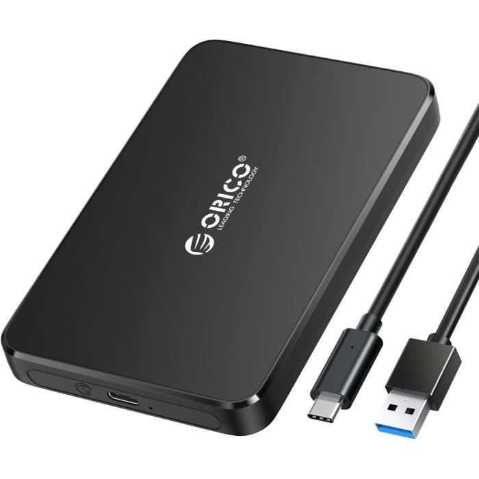 Boitier Disque Dur 2.5 Usb C, Uasp Usb 3.1 Gen 1 Boitier Externe Pour 2.5'' Sata Iii Ii I 7-9.5 ...