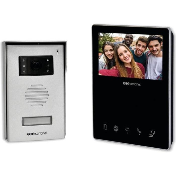 Interphone vidéo filaire SCS SENTINEL - Moniteur 4.3" - Vision nocturne ...