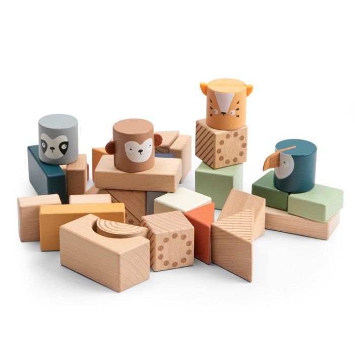 Jeu à empiler en bois Animaux - Blocs de construction - Sebra - Cdiscount Jeux - Jouets