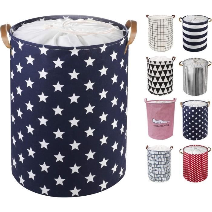 Panier à linge, corbeille à linge pliable 50 * 40cm, trieur de linge noir épaissi, sac à linge ...