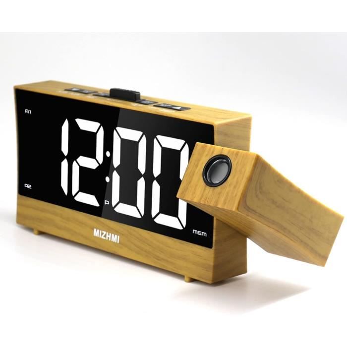 Réveil Projection Réveil avec Projection 180° Radio-réveil avec Double ...