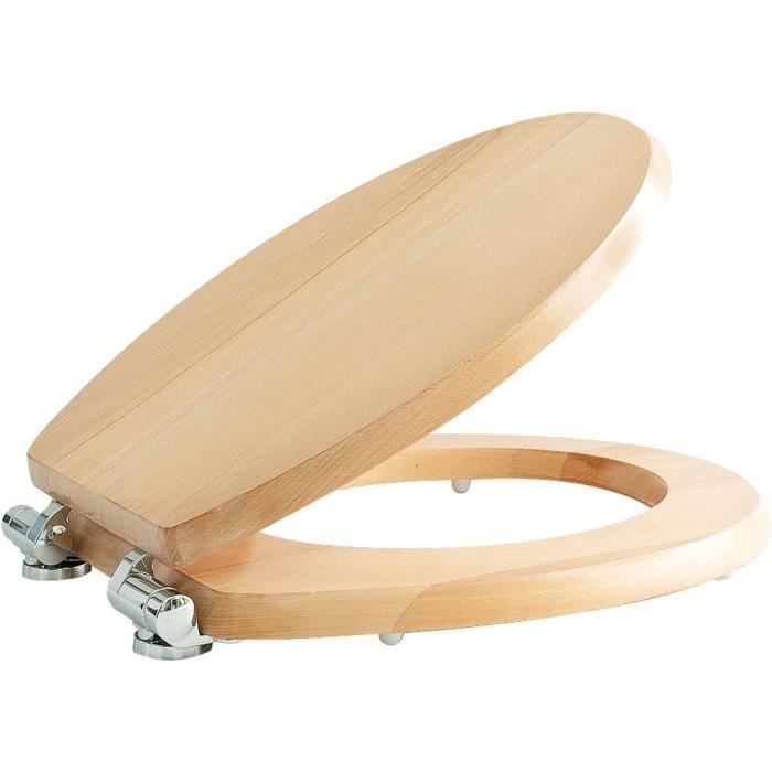 Fanmitrk Abattant WC eois, Lunette WC Clipsable eambou, avec Frein de ...