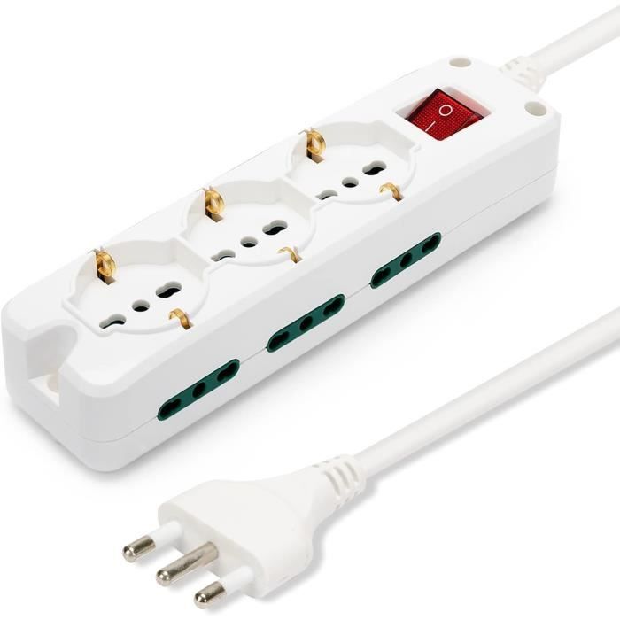 Multit-I-S36 Multiprise 9 Places : 3 Schuko 6 Prises Bivalentes 10-16 A ...