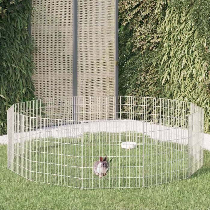 VidaXL Enclos d'Animaux en Liberté 12 Panneaux, Cage à Lapin, Maison ...