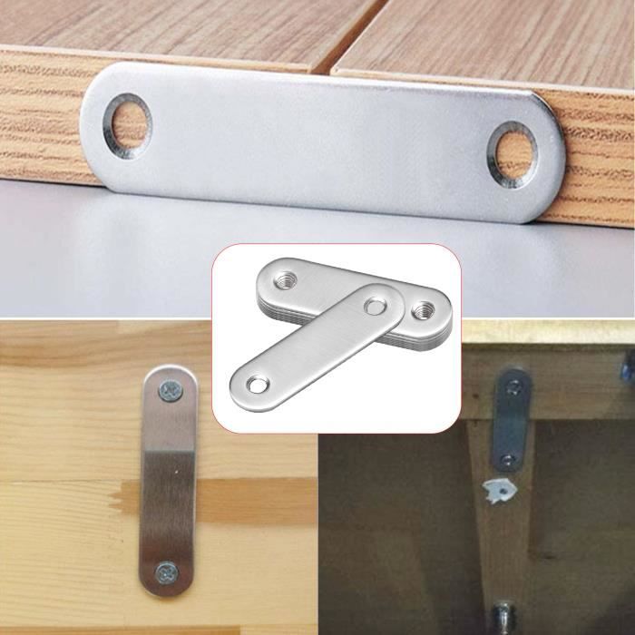 ZALEONLINE Lot de 10 Équerre Plate Inox, 57x16mm, Équerre de Fixation ...