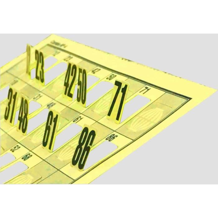 480 Cartons de numéros découpés pour Bingo Traditionnel à 90 Boules ...