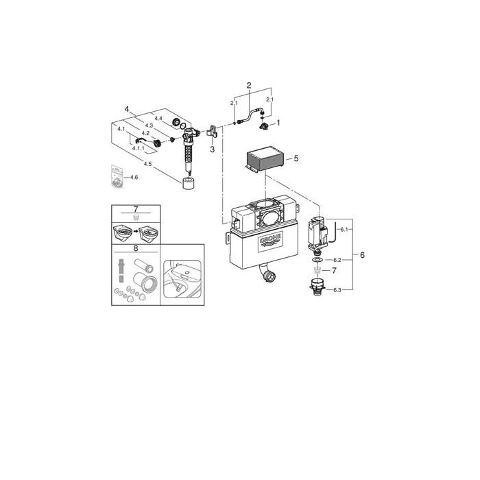 Réservoir WC encastré - GROHE - 38422000 - Blanc - Plastique - Standard ...