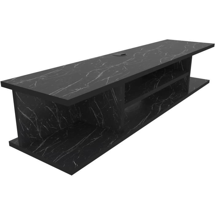 Pivot Meuble Tv Pivotant, Bois, Effet Marbre Noir, 23 Cm-Width: 120 Cm ...