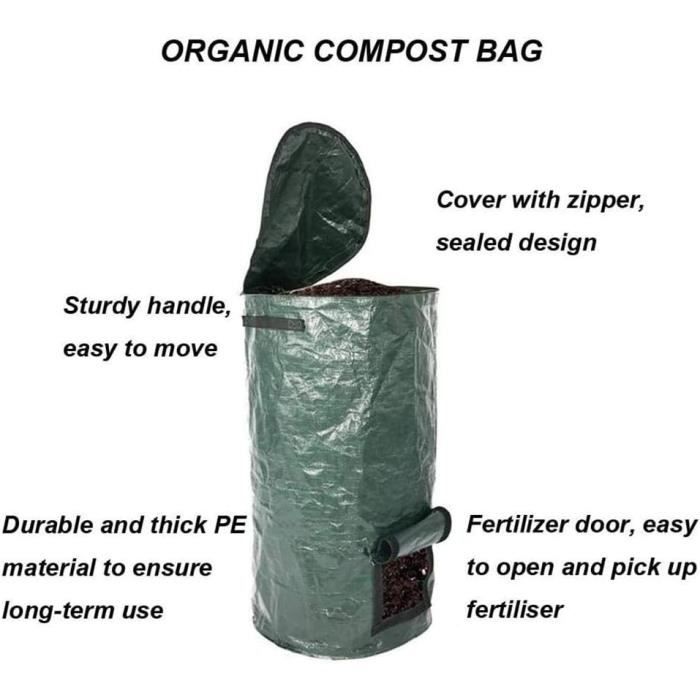 Paquet de 2 Sacs de Compost Organique, Bacs à Compost de Jardin de 15 ...