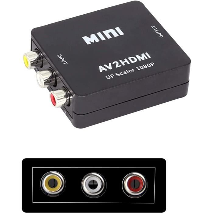Dancepandas Adaptateur RCA vers HDMI Mini Convertisseur AV vers HDMI ...