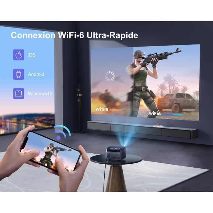 Wimius-Projecteur P64 natif, Full HD 1080P, 500 ANSI 15000L, prise en ...
