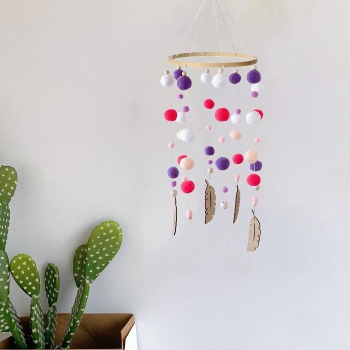 Bébé Mobile,Mobile Pour Bébé En Feutre,Mobile Bébé En Bois Avec Boules ...
