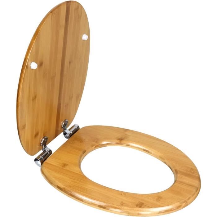 Fanmitrk Abattant WC eois, Lunette WC Clipsable eambou, avec Frein de ...