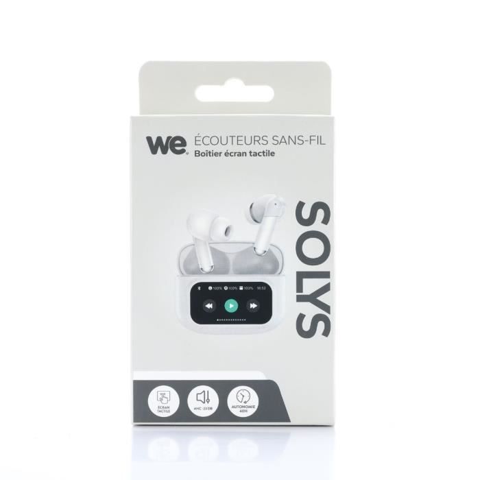 Ecouteurs sans-fil avec écran tactile SOLYS, Bluetooth, batterie ...