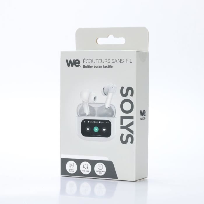 Ecouteurs sans-fil avec écran tactile SOLYS, Bluetooth, batterie ...