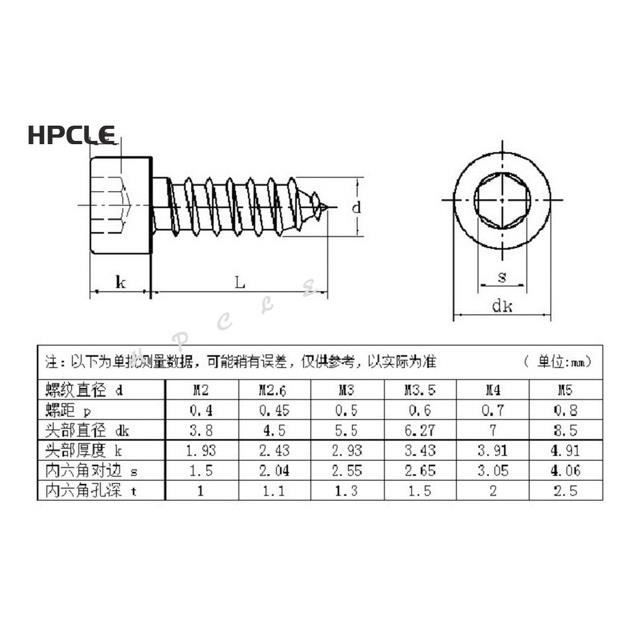 VIS,Nickel Zinc Plated-M3X18mm(50PCS)--Vis autotaraudeuse M2 M2.6 M3 M3.5 M4 M5 M6 à tête ...
