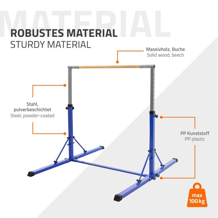 Barre de gymnastique pliable pour enfants Hauki réglable 95.5-150cm ...