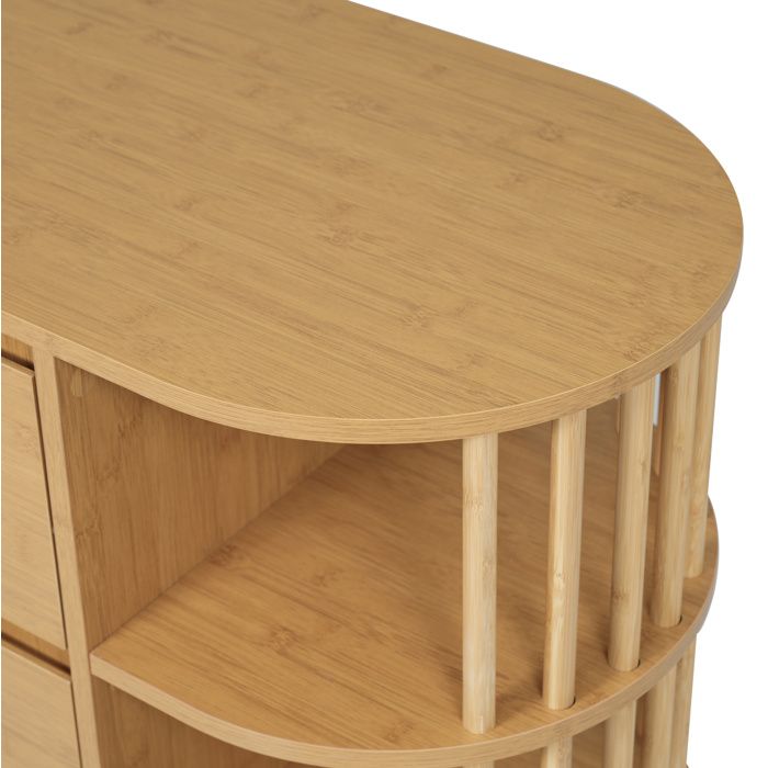 Commode de chambre-Buffet 160x40x75 cm avec 6 tiroirs et étagères ...