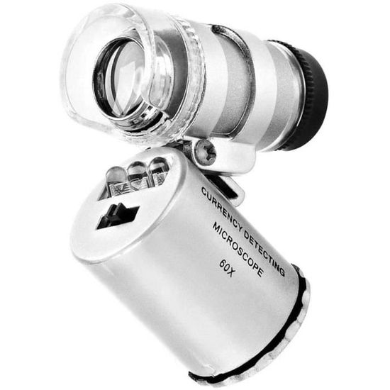 Microscope de poche 60x Zoom Bijoux microscope poche LED microscope ...
