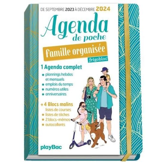 Agenda de poche 2024 de la famille organisée - bleu (de sept. 2023 à déc. 2024) - Cdiscount ...