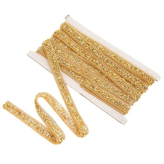 Sonew ruban de mariage Ruban strass 1.5 cm de large doré auto-adhésif 5 ...