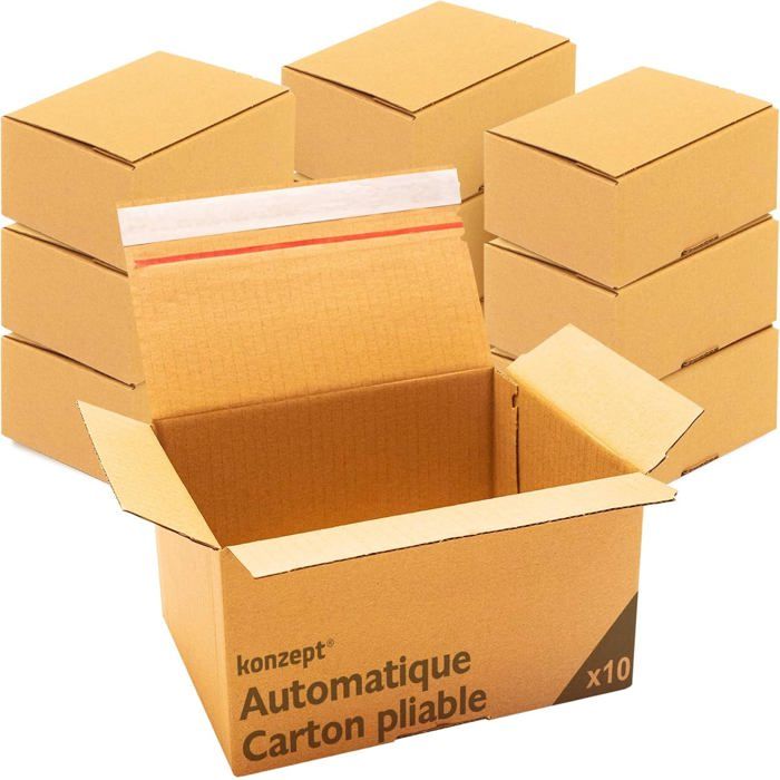 Boîte d'expédition 20x15x10 cm Lot de 10 pièces. Cartons pliables avec ...