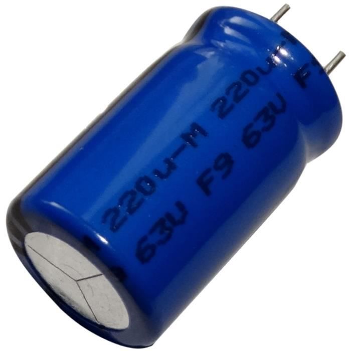 Aerzetix: C14641 2x Condensateur chimique LOW ESR 220µF ±20% 63V THT ... Aerzetix: C14641 2x Condensateur chimique LOW ESR 220µF ±20% 63V THT ...