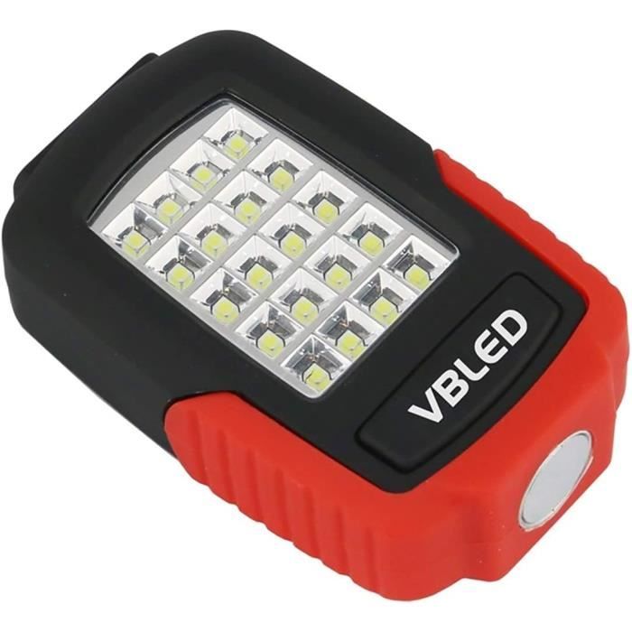 Lampe de poche universelle avec 20 + 3 LED - Support magnétique et ...