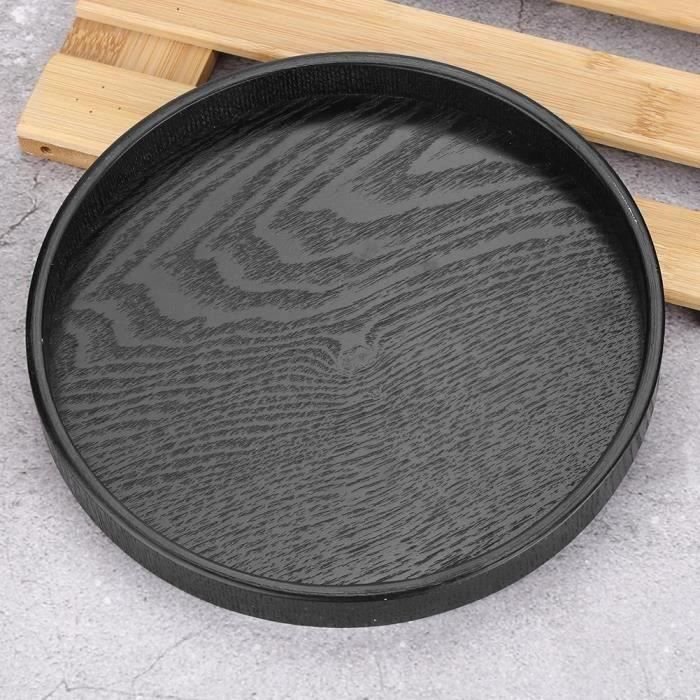 Perfect-Plateau à thé rond en bois noir 24cm--Rose Vie - Cdiscount Maison