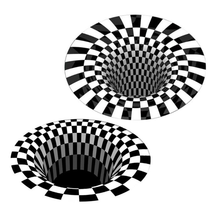 2x Tapis 3D Illusion D'optique à Trou Sans Fond Pour Salle à Manger ...