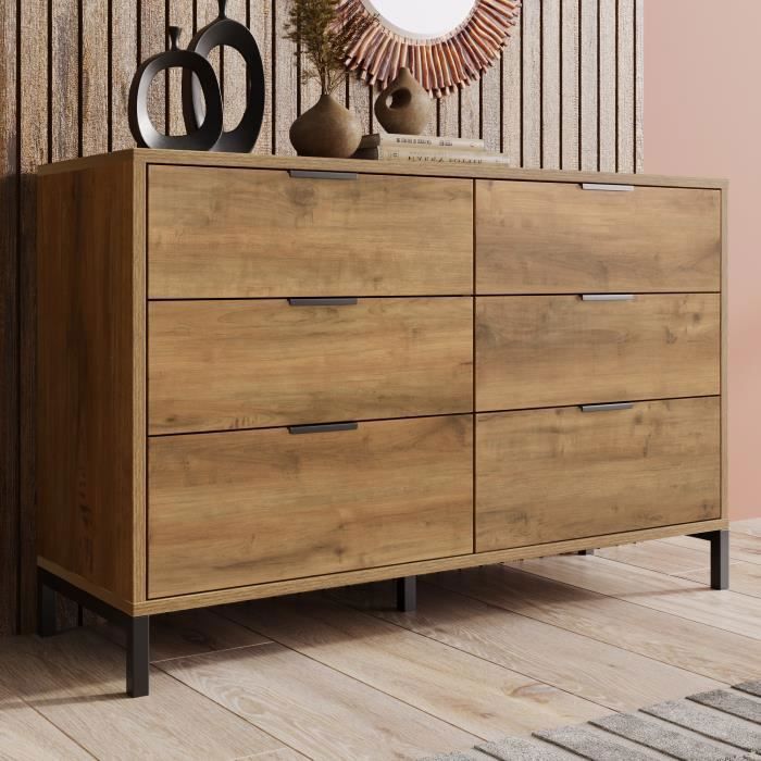ModernLuxe Commode, avec 6 tiroirs, buffet adapté à la chambre, salon ...