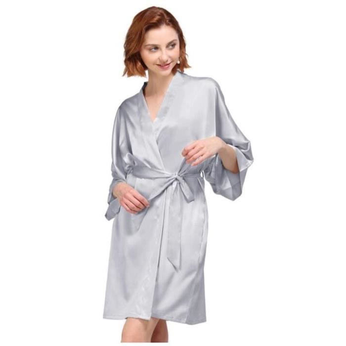 Pyjamas en soie pour femmes,Robe de mariée Kimono en Satin pour femmes ...