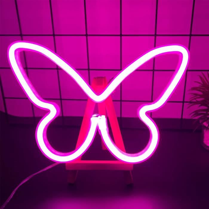 Pink Butterfly Neon Butterfly Butterfly Enseignes Au Néon Usb ...