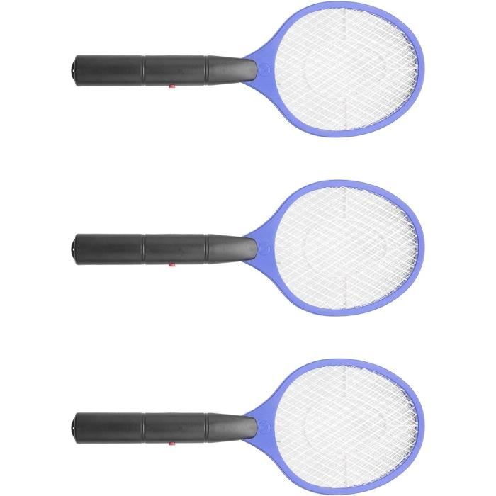 3X Raquette A Main A Piles Tapette A Moustique Electrique Tueur de Moustiques Anti-Moustiques de ...