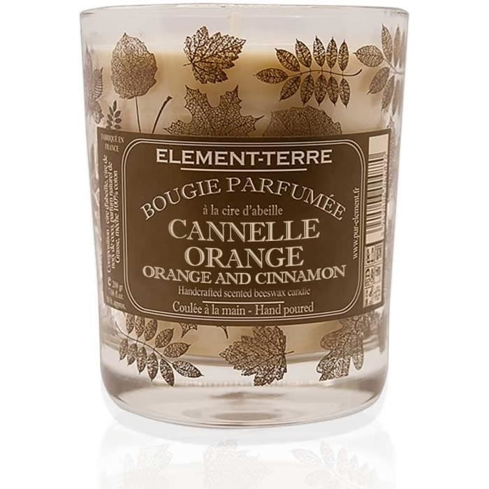 Bougie Parfumée 200 Grammes, 50 Heures Parfum Cannelle Orange76 ...