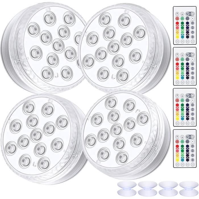MAVIE Lère LED Submersible, Paquet de 4 Lampes LED Imperméable Avec Télécommande RVB Changement ...