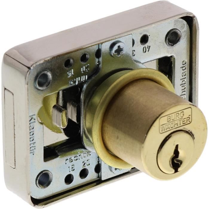 , Serrure Universelle À Cylindre En Applique Mz 23 Sb, Serrure Pour Meubles, 2 Clés Et Matériels ...