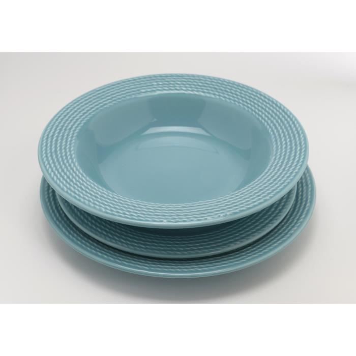 Lot De 6 Assiette Dessert Turquoise Bord De Mer - Cdiscount Maison