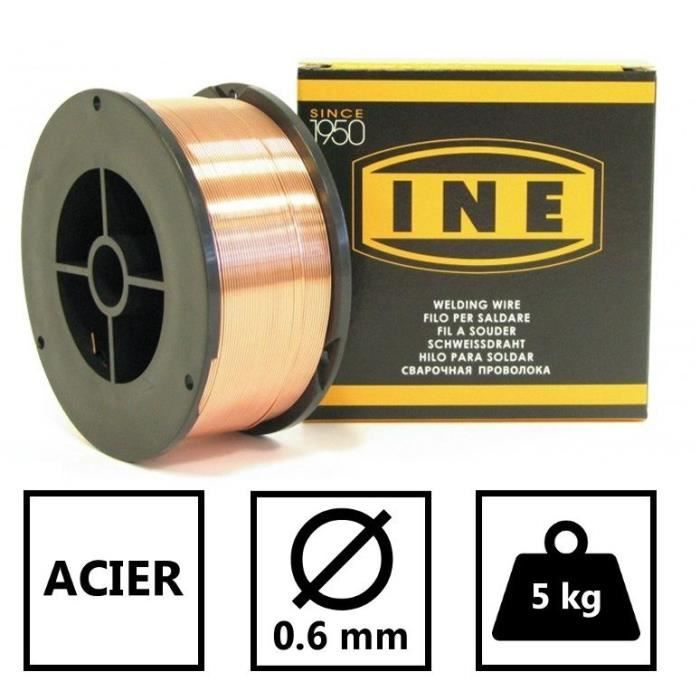 Bobine de fil à souder - INE - Mig-Mag - Ø 0,6 mm - 5 kg - Cuivré pour ...