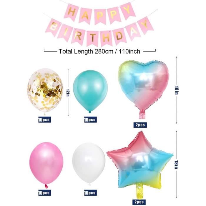 Ballon 18Ème Anniversaire Rose Déco 18Ème Anniversaire Fille Décoration ...