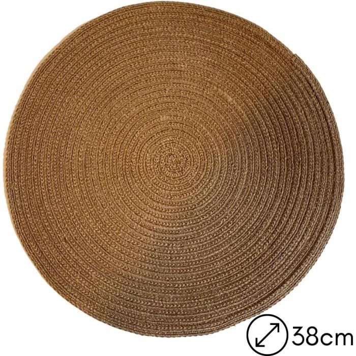 Naramaki Lot De 6 Sets De Table Ronds Marron \U2013 Dessous De Plat ...