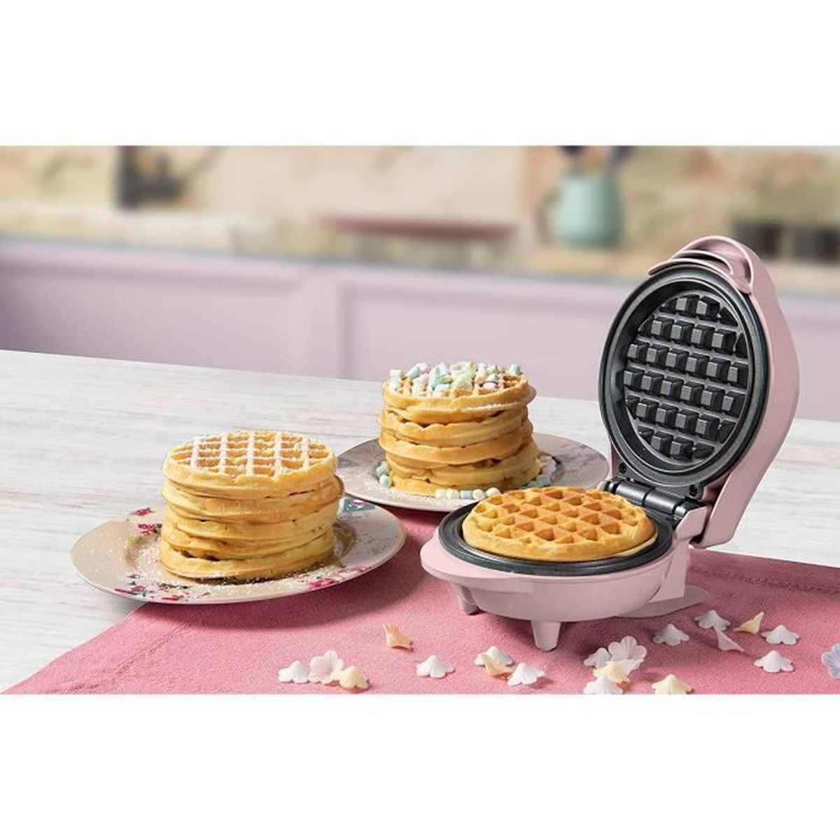 Mini gaufrier pour gaufres classiques, Machine à petit gaufres avec ...
