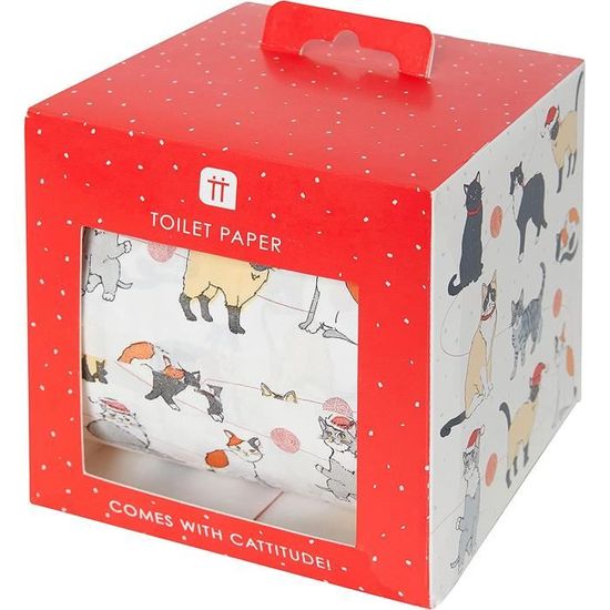 Papier Toilette Noël Fantaisie avec Chats | Accessoire de Salle de Bain Funny Loo, Cadeaux pour ...