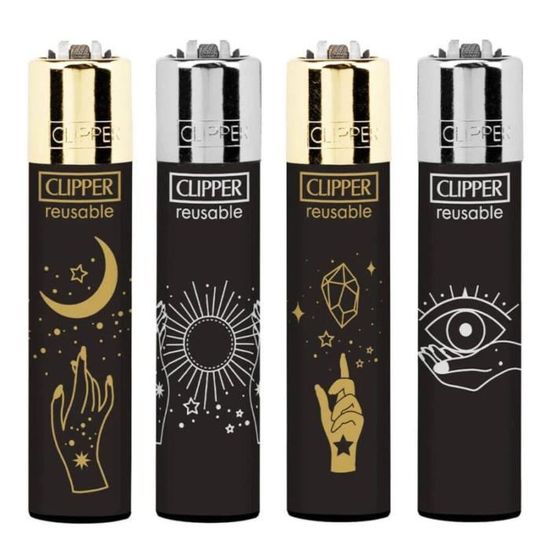 Lot de 4 Briquets Clipper collection Fortuna Hands - Cdiscount Au quotidien