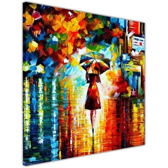 Leonid Afremov Rain Princess, Tableau mural décoratif, réimpression sur ...