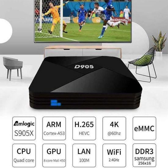 OEMG D905 Android TV Box avec télécommande TV Récepteur Smart 4K HD ...
