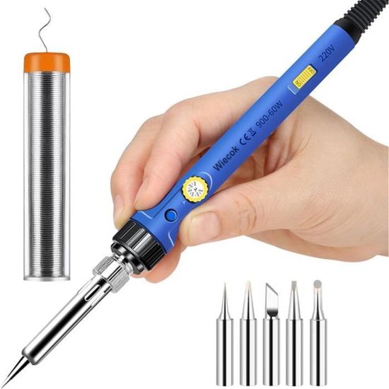 Wiecok Fer a Souder Etain, Fer à Souder Kit 60W, Fer à Souder Température Réglable 200~480 ...