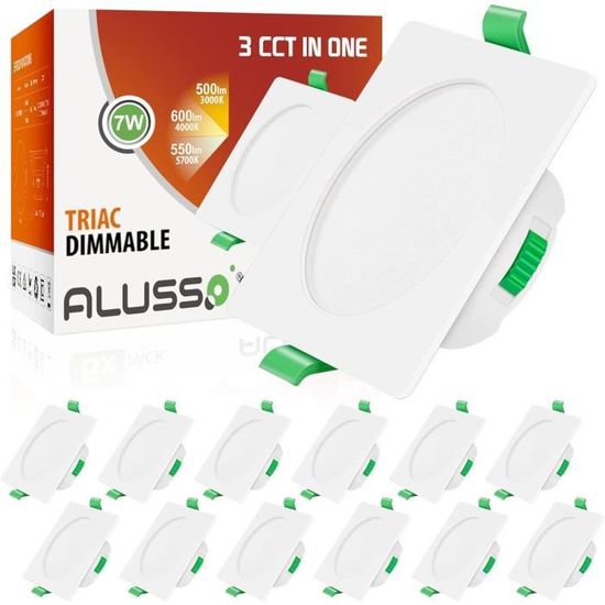 Spot Led Encastrable Ultra Plat Dimmable 230V 7W Spot Plafond 3000K 4000K 6500K Réglable Étanche ...