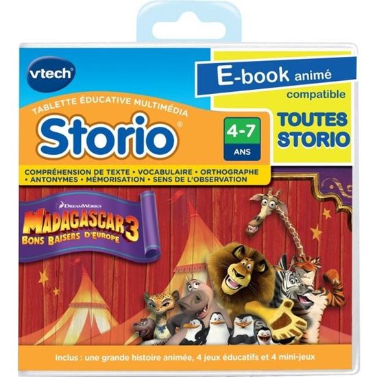 VTECH Jeu Educatif Storio Madagascar 3 3417762822059 - Achat / Vente ...